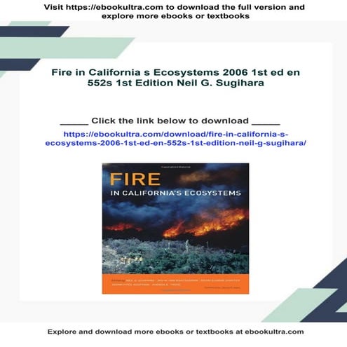 Fire in California s Ecosystems 2006 1st ed en 552s 1st Edition Neil G ...