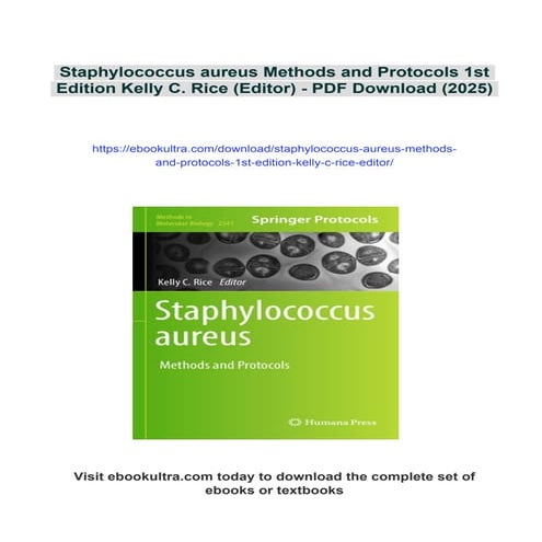 Staphylococcus aureus Methods and Protocols 1st Edition Kelly C. Rice (Editor) | PDF