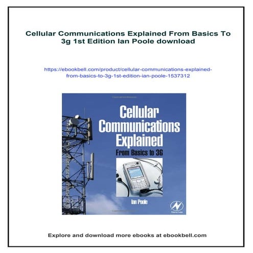 Cellular Communications Explained From Basics To 3g 1st Edition Ian Poole | PDF