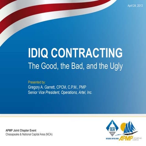 IDIQ_Contracting_Presentation (APMP) April 2013 | PPTX