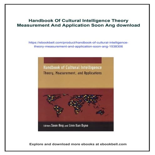 Handbook Of Cultural Intelligence Theory Measurement And Application ...