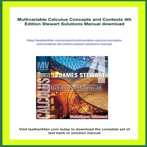 Multivariable Calculus Concepts and Contexts 4th Edition Stewart ...