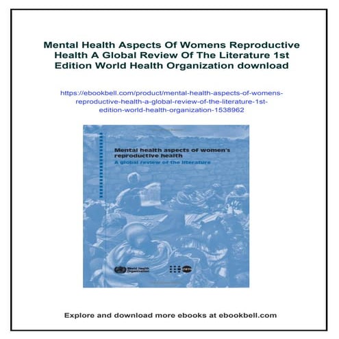 Mental Health Aspects Of Womens Reproductive Health A Global Review Of ...