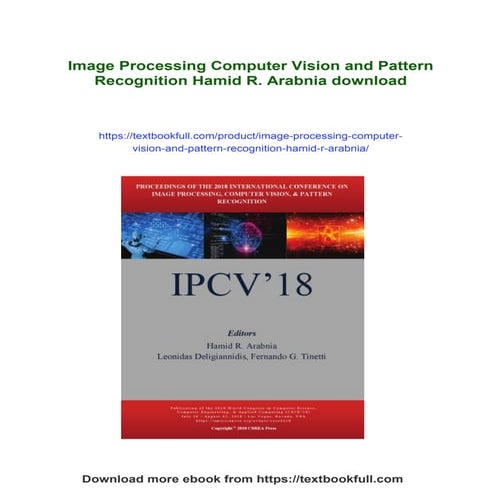 Image Processing Computer Vision and Pattern Recognition Hamid R. Arabnia | PDF