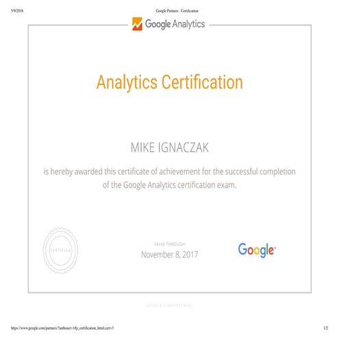 GoogleAnalytics_Certification | PDF