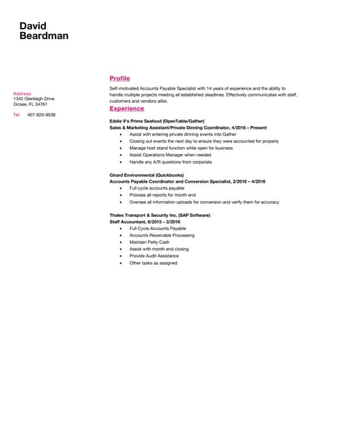 JBC Resume Present II | PDF