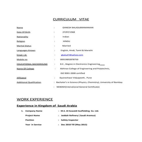 Ganesh Resume | DOC