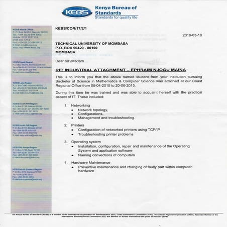 KEBS recomedation | PDF | Computer Networking | Computing