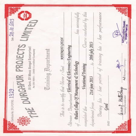 DPL TRAINING CERTIFICATE | PDF
