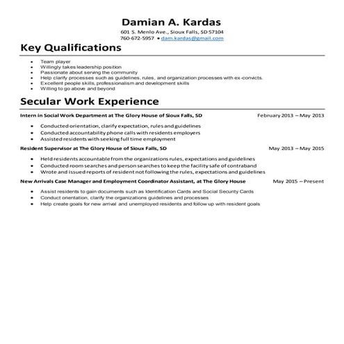 Resume August 2016 | DOCX