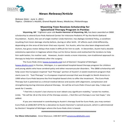 Austin Hammer Press Release | PDF