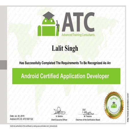 Developer Certificate | PDF