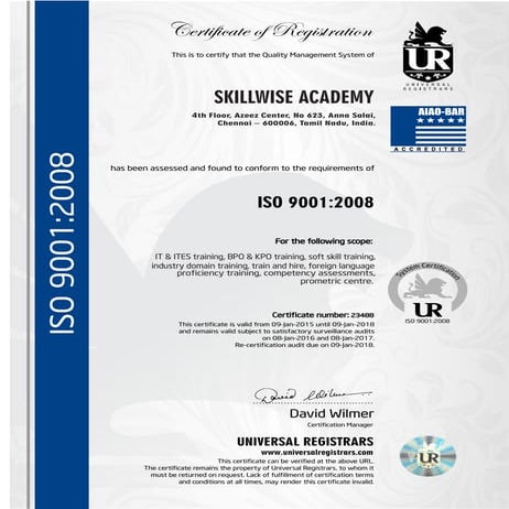 ISO - SKILLWISE ACADEMY | PDF