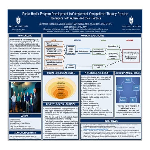 Public Health Program Development to Complement Occupational Therapy ...