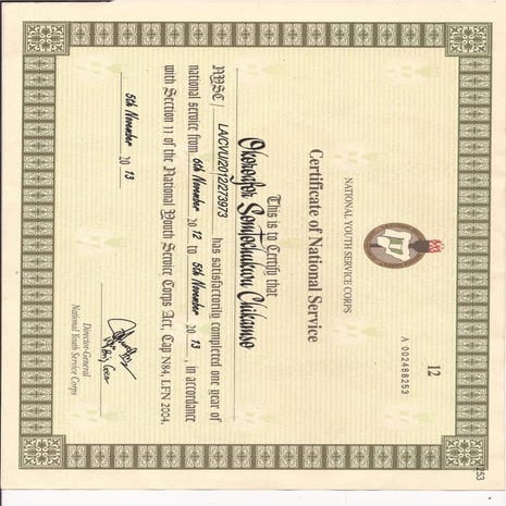 certificate of national service | PDF