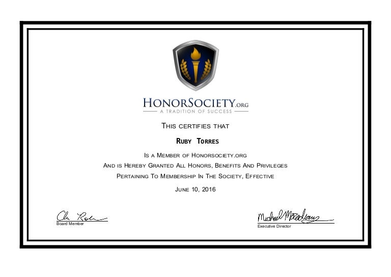 HonorSociety Certificate honorsociety-certificate