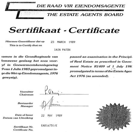 Estate Agents Board Certificate in Real Estate | PDF