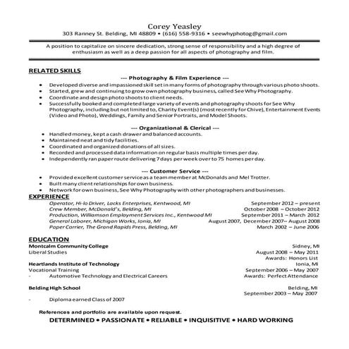 Resume2 | DOCX | Resume Writing and Advice | Job Search