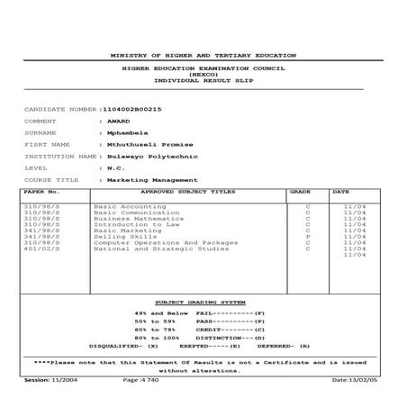 Result Slip Combo | PDF