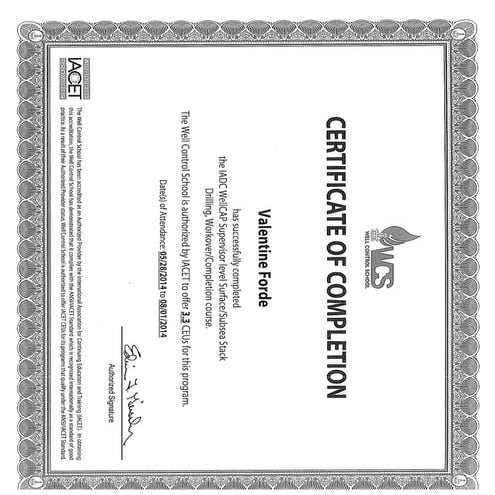 Well Control Certificate | PDF