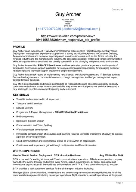 Alan_Spratt_CV June 2014 | PDF