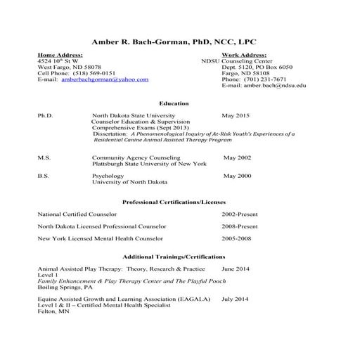 A-Bach-GormanCVfinal2015 | PDF