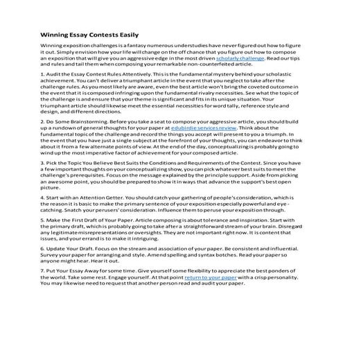 Winning Essay Contests Easily | DOCX