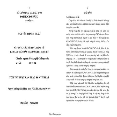 Luận văn Xây dựng các bài thực hành về đào tạo trên máy tiện concept ...