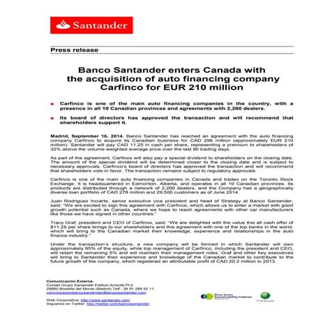 SANTANDER AND ZURICH FORM ALLIANCE IN LATIN AMERICA | PDF