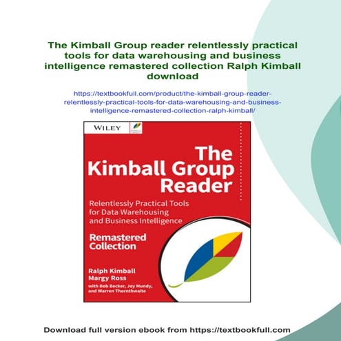The Kimball Group reader relentlessly practical tools for data ...