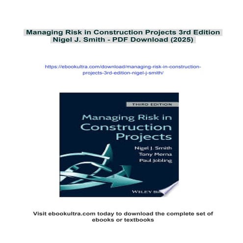 Managing Risk in Construction Projects 3rd Edition Nigel J. Smith | PDF