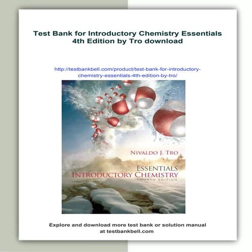 Test Bank for Introductory Chemistry Essentials 4th Edition by Tro | PDF