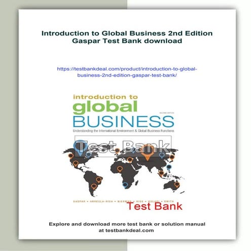 Introduction to Global Business 2nd Edition Gaspar Test Bank | PDF