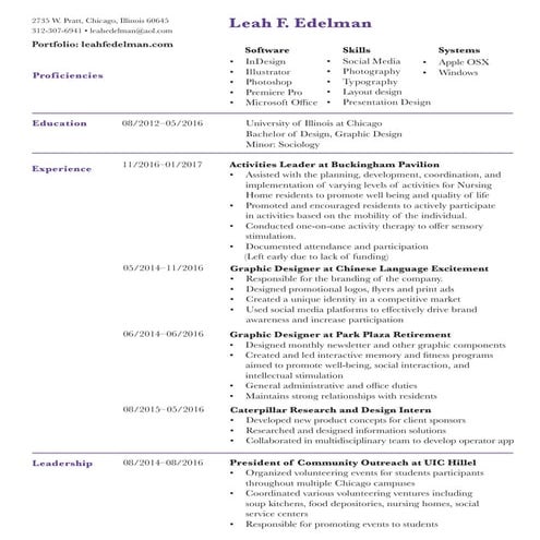 Leah Edelman's Resume | PDF