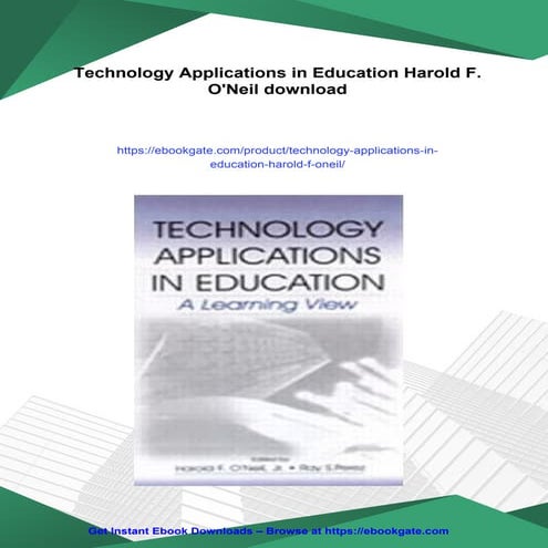 Technology Applications in Education Harold F. O'Neil | PDF
