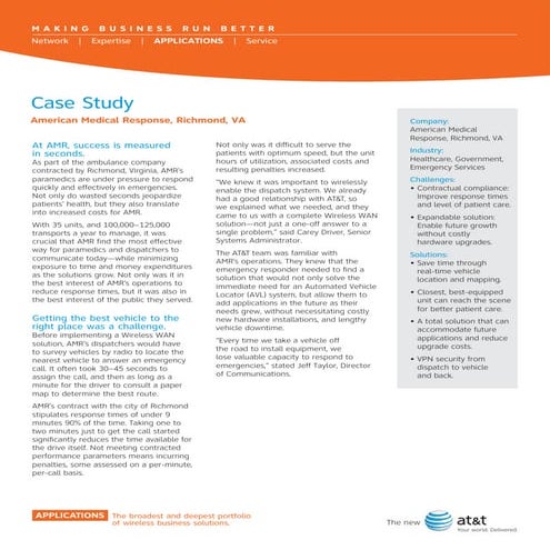 American Medical Response Case Study 2007 | PDF | Computer Networking | Computing