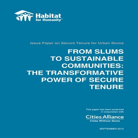 Issue paper - secure tenure in urban slums low-res FINAL | PDF