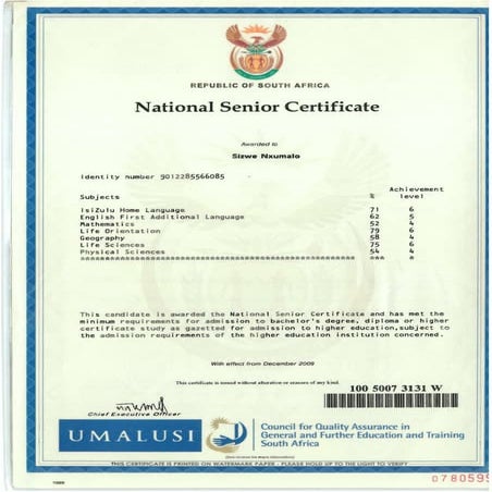 Qualifications with Academic Record | PDF