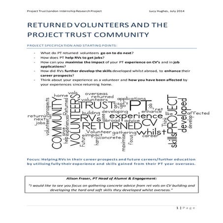 Project Trust London Internship Research Project Lucy Hughes | DOCX