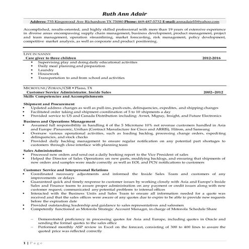 Ann Adair_Resume6 | PDF