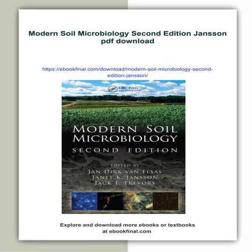 Modern Soil Microbiology Second Edition Jansson | PDF