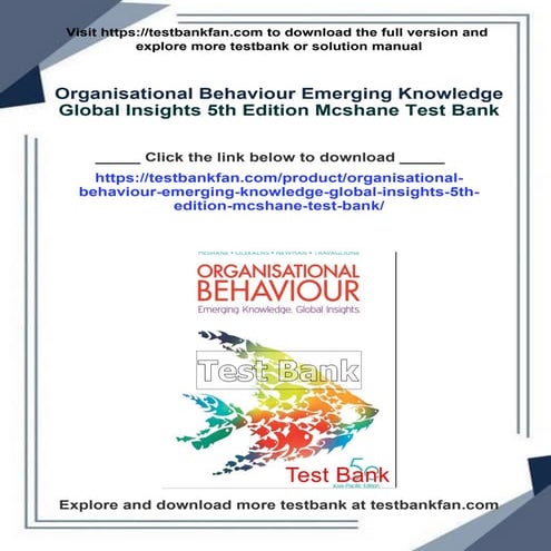 Organisational Behaviour Emerging Knowledge Global Insights 5th Edition ...