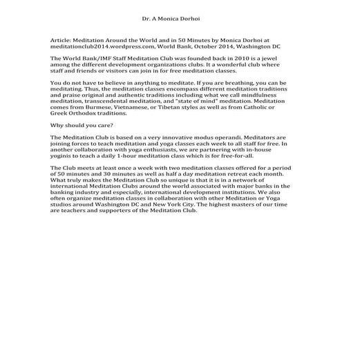 Meditation around the world | PDF