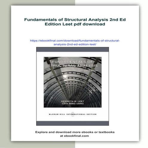 Fundamentals of Structural Analysis 2nd Ed Edition Leet | PDF