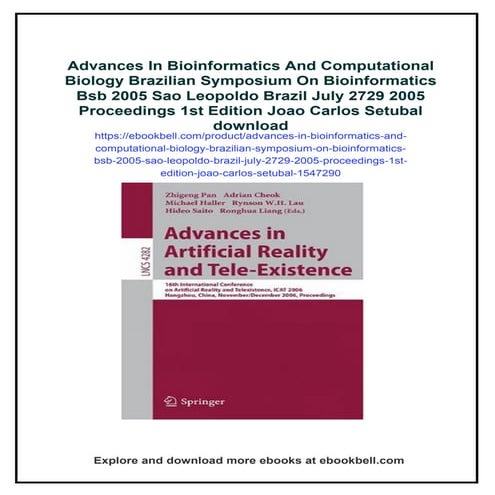 Advances In Bioinformatics And Computational Biology Brazilian ...