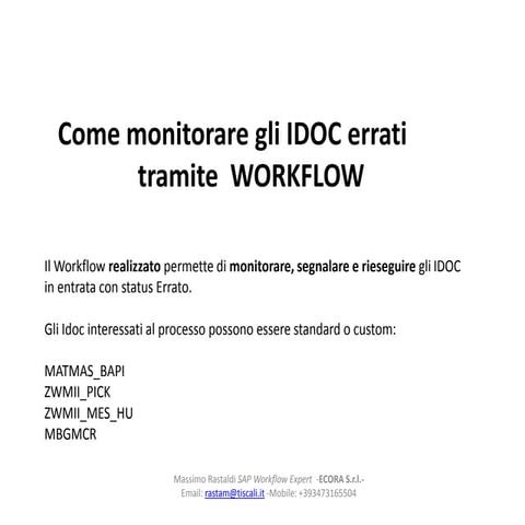 Sap Idoc E Workflow Ppt