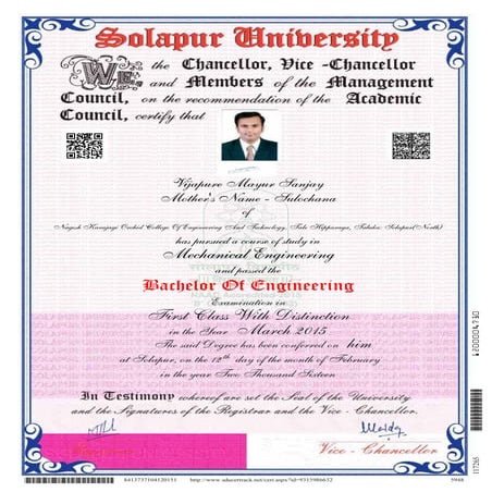 B.E. Ceritificate | PDF