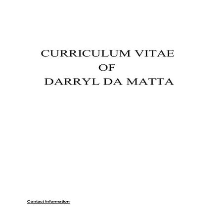 Resume - Darryl Da Matta | DOCX