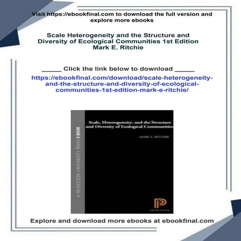 Download ebooks file Scale Heterogeneity and the Structure and ...