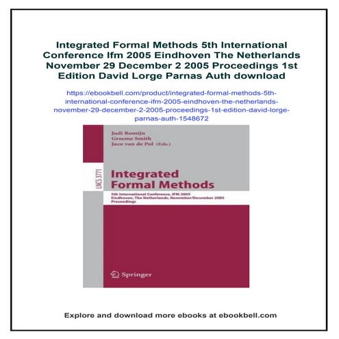 Integrated Formal Methods 5th International Conference Ifm 2005 ...